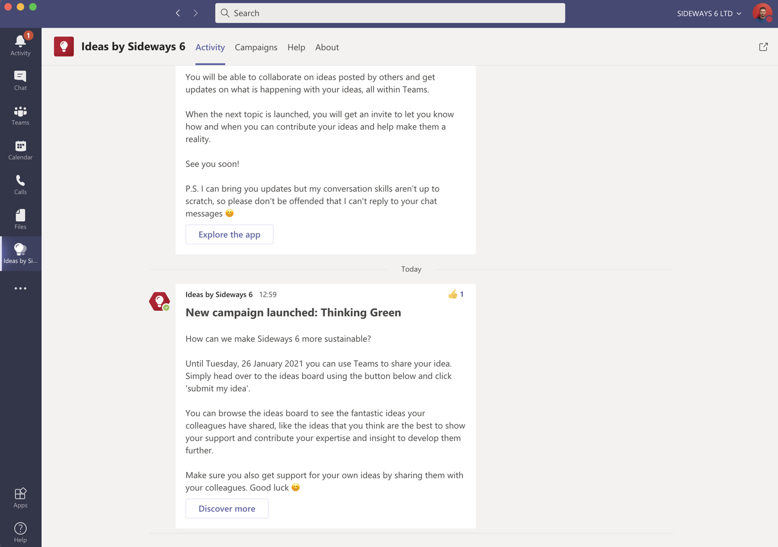 How to run an employee ideas campaign on Microsoft Teams